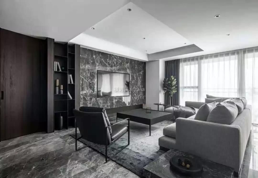 大连绿地香树花城现代风格150平米装修效果图案例_大连品尚茗居装饰装修设计案例