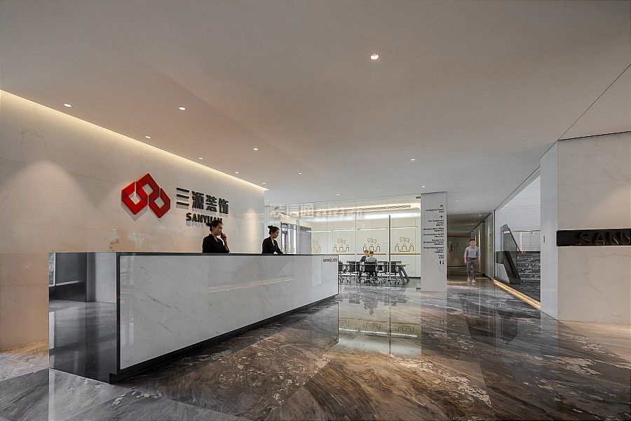重庆办公室现代风格4000平米设计方案 办公室前台装修效果图_装信通网