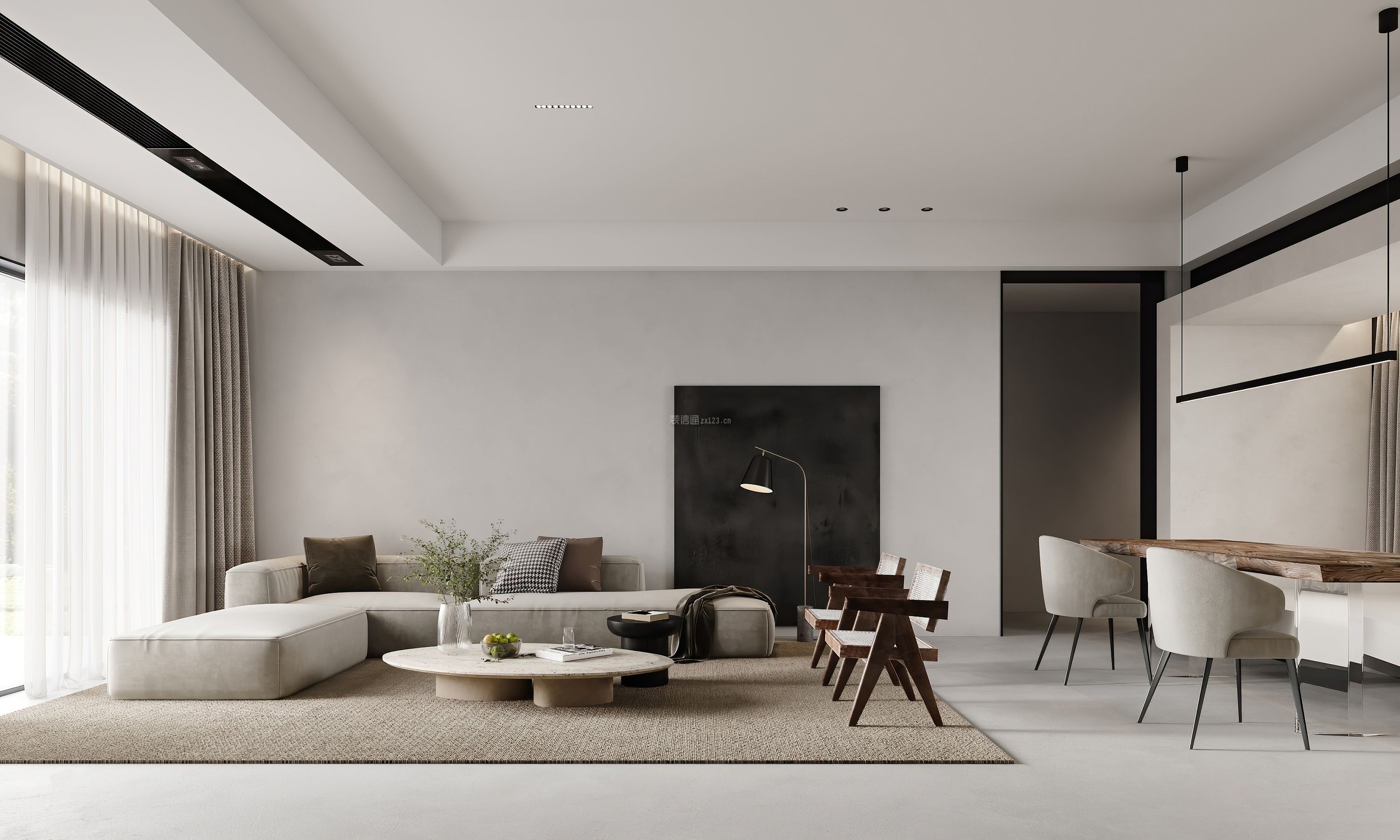 重庆复地花屿城B区现代风格189平米设计方案 现代风格客厅装修图_装信通网